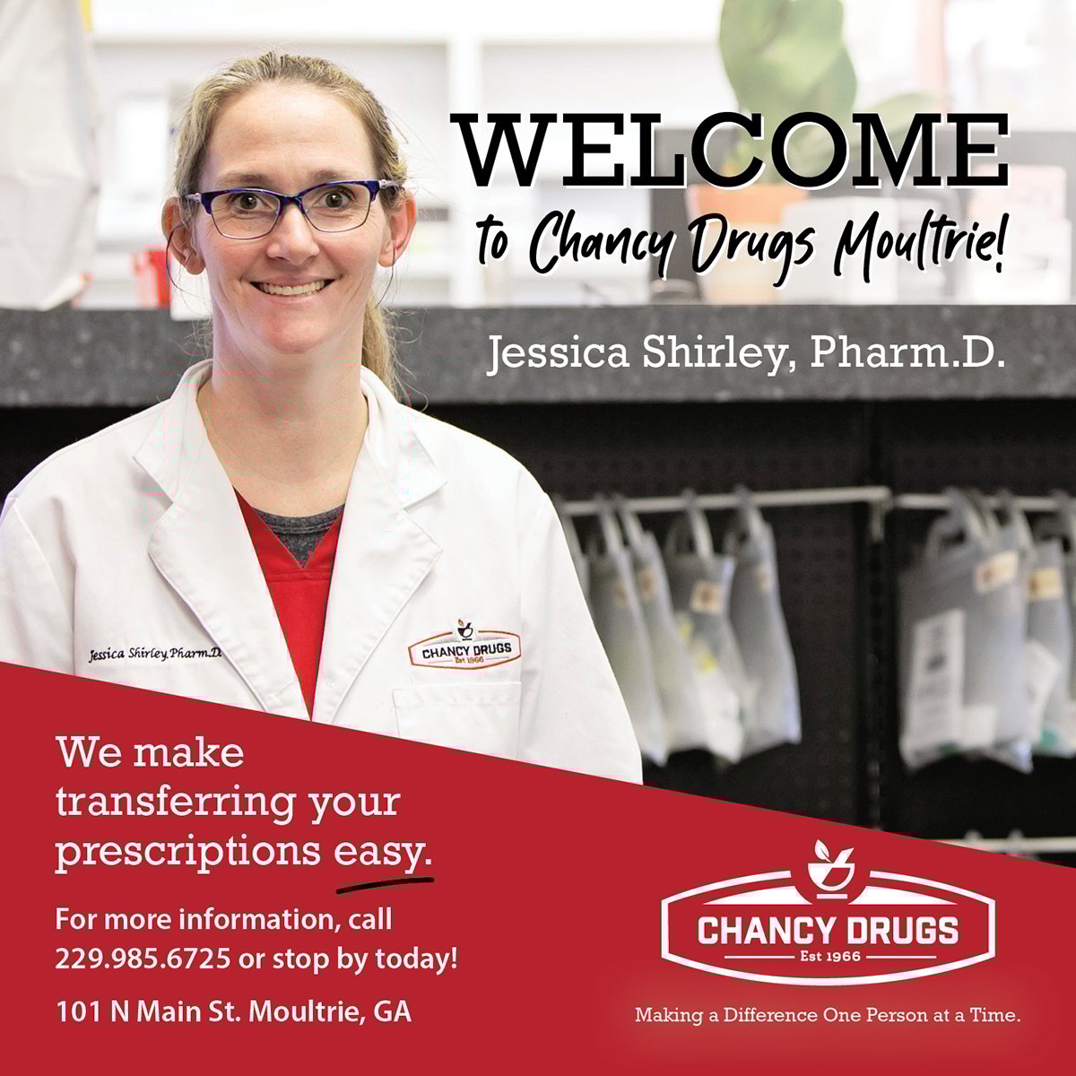 Jessica Shirley Joins Chancy Drugs Moultrie